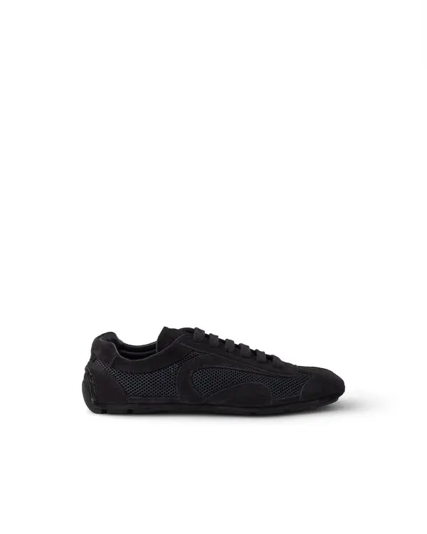 Prada Montecarlo Re-edition 2005 Suede And Mesh Sneakers