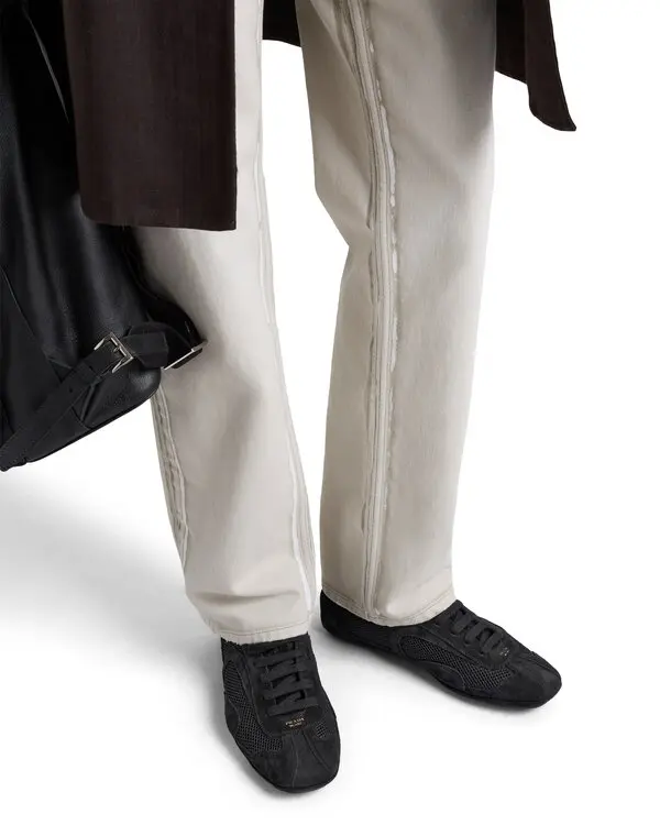 Prada Montecarlo Re-edition 2005 Suede And Mesh Sneakers
