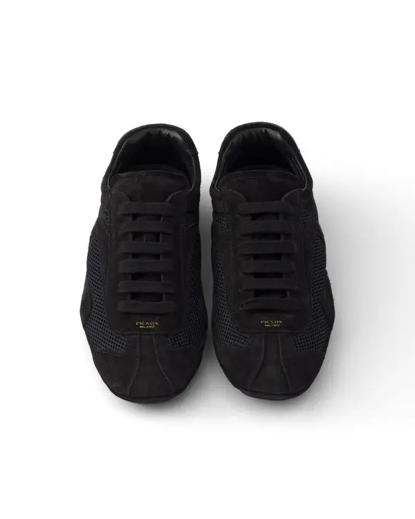 Prada Montecarlo Re-edition 2005 Suede And Mesh Sneakers