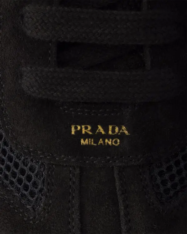 Prada Montecarlo Re-edition 2005 Suede And Mesh Sneakers