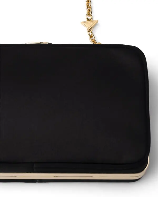 Prada Satin Mini-clutch With Metal Hardware