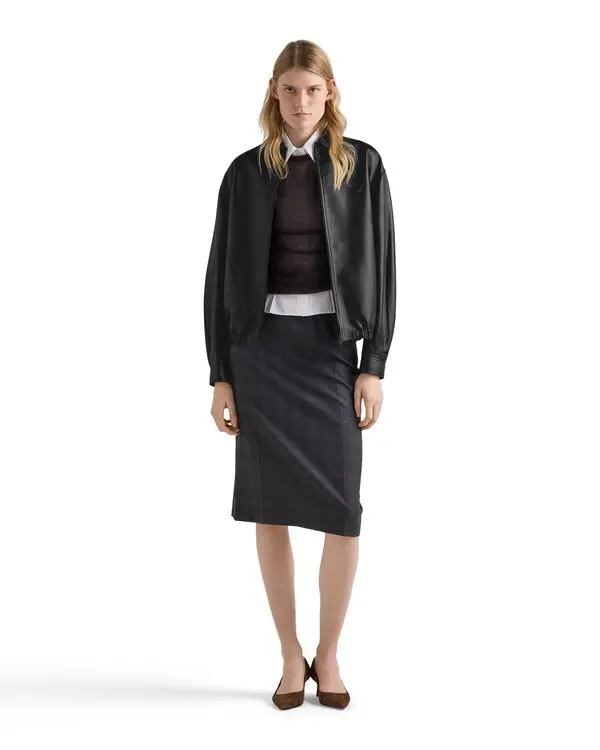 Prada Nappa Leather Shirt Jacket