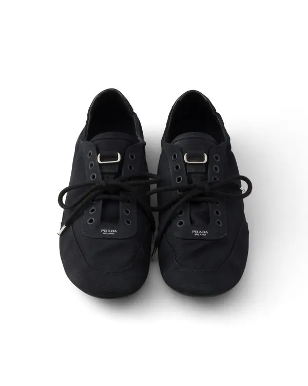 Prada Low Top Canvas Sneakers - Black