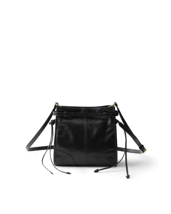 Prada Leather Mini Shoulder Bag - Black