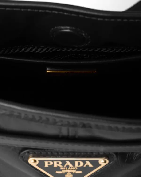 Prada Leather Mini Shoulder Bag - Black