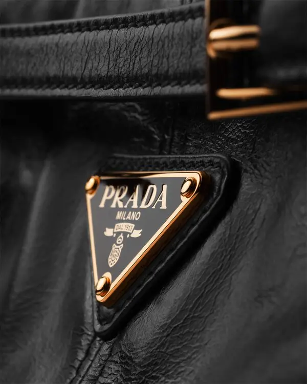 Prada Leather Mini Shoulder Bag - Black