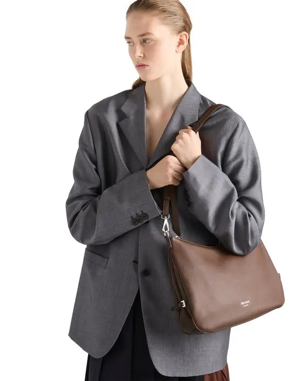 Prada Leather Shoulder Bag - Palisander