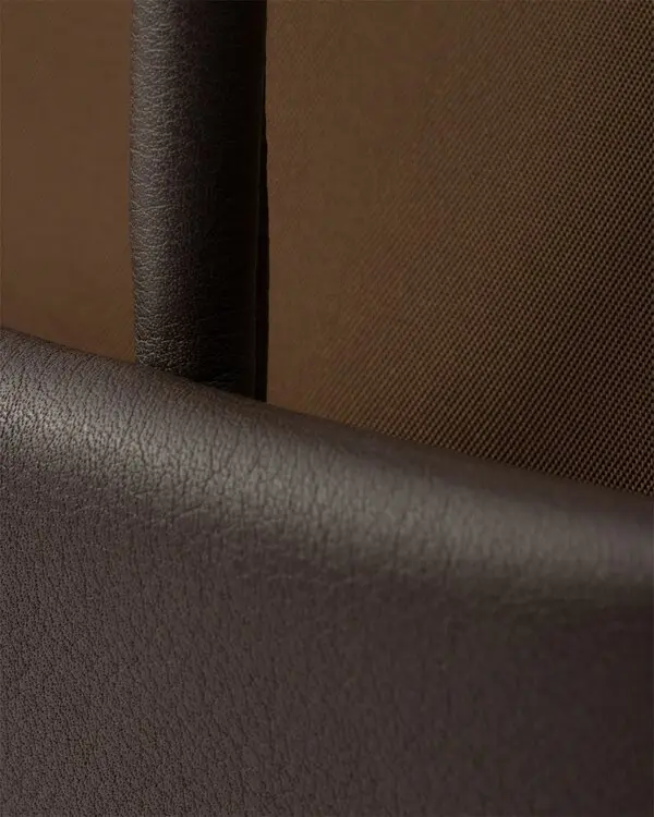 Prada Passage Medium Leather Bag With Re-nylon Flap - Coffee