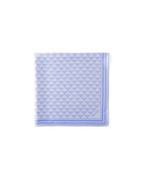 Prada Jacquard Silk Scarf 90 - Wave/white