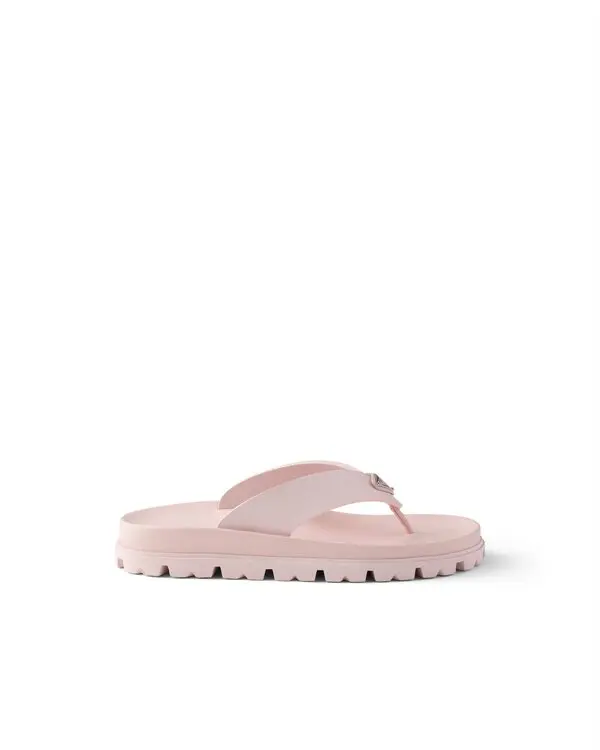 Prada Rubber Thong Sandals - Alabaster Pink