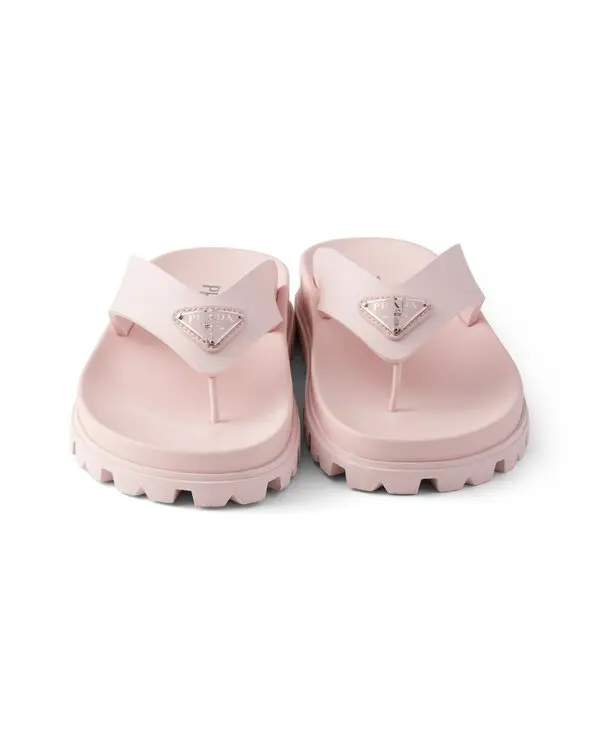Prada Rubber Thong Sandals - Alabaster Pink