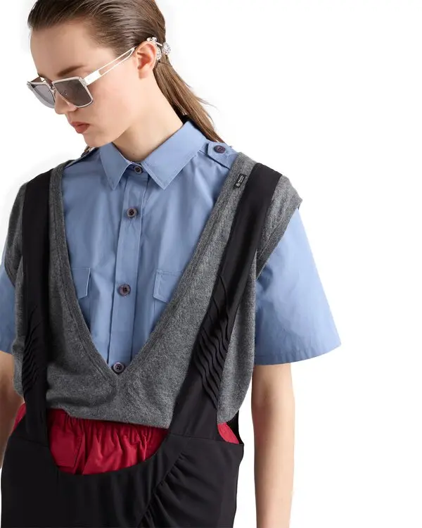Prada Satin Sablé Dress With Suspenders