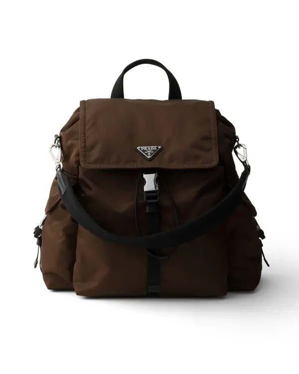 Prada Re-nylon And Leather Backpack - Sienna