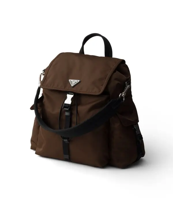 Prada Re-nylon And Leather Backpack - Sienna