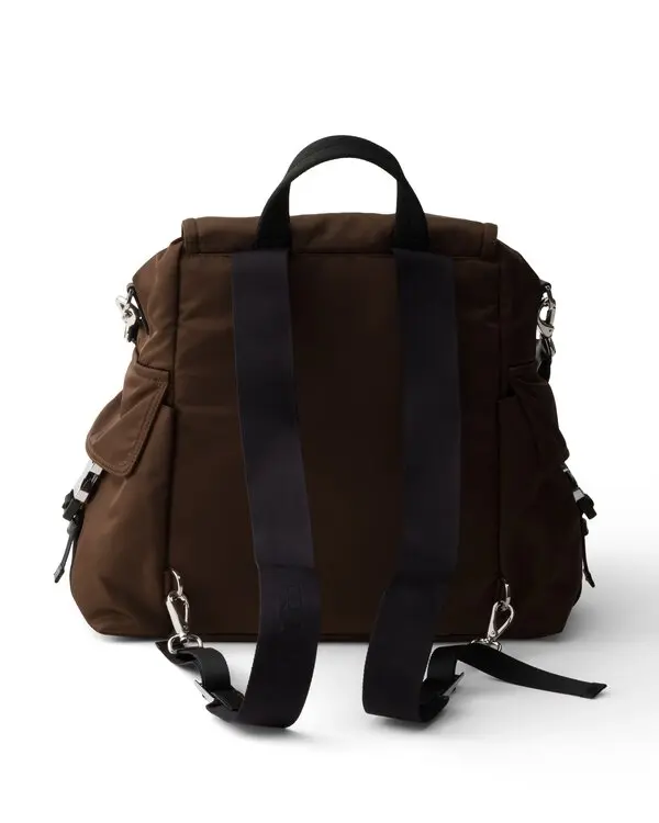Prada Re-nylon And Leather Backpack - Sienna