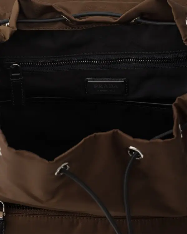 Prada Re-nylon And Leather Backpack - Sienna