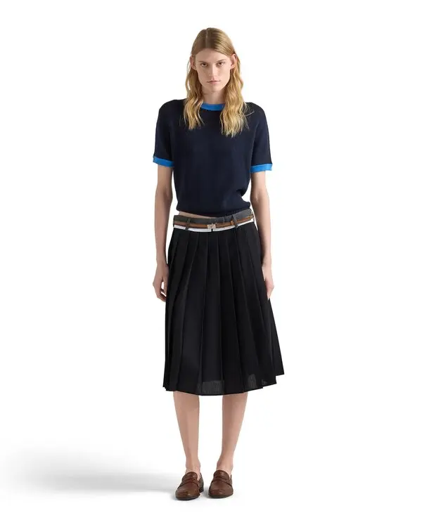 Prada Pleated Midi Skirt