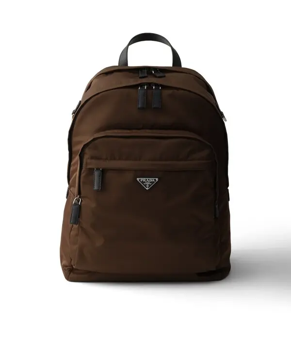 Prada Re-nylon And Saffiano Leather Backpack - Sienna