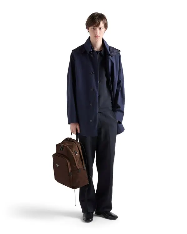 Prada Re-nylon And Saffiano Leather Backpack - Sienna