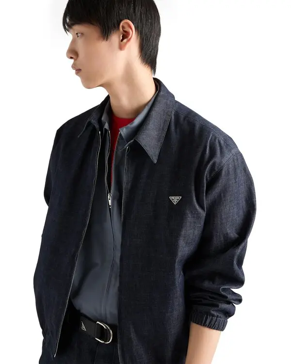 Prada Chambray Denim Blouson Jacket
