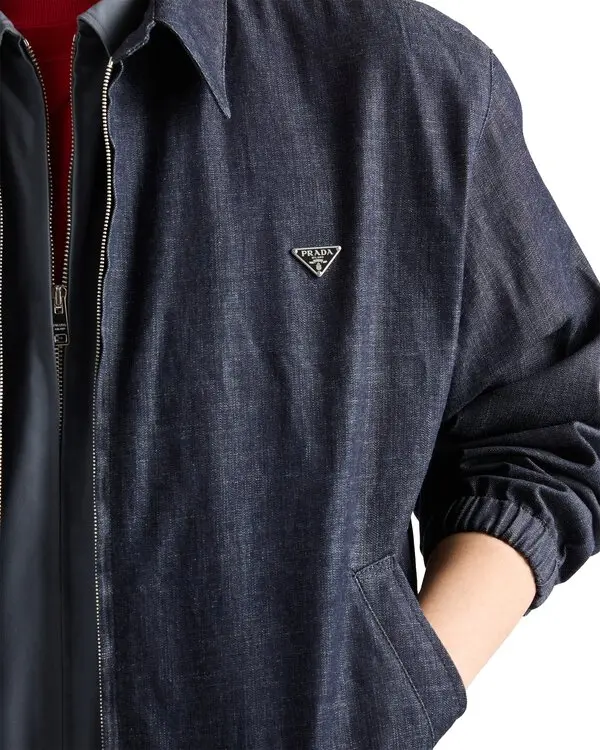 Prada Chambray Denim Blouson Jacket