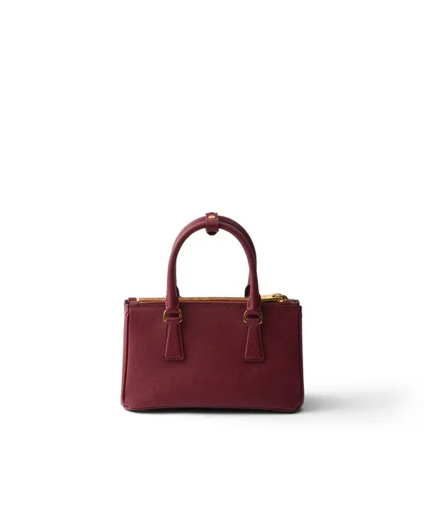 Prada Galleria Mini Saffiano Leather Bag - Crimson