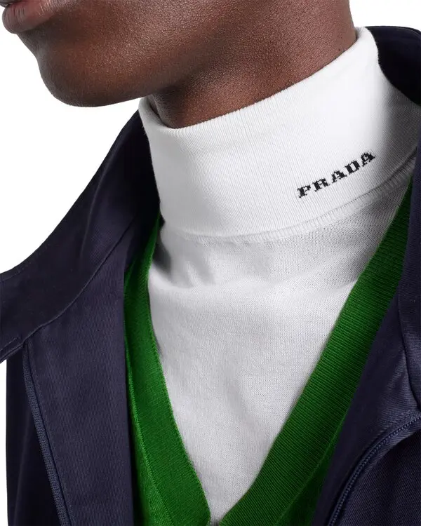 Prada Cotton Turtleneck Sweater - White