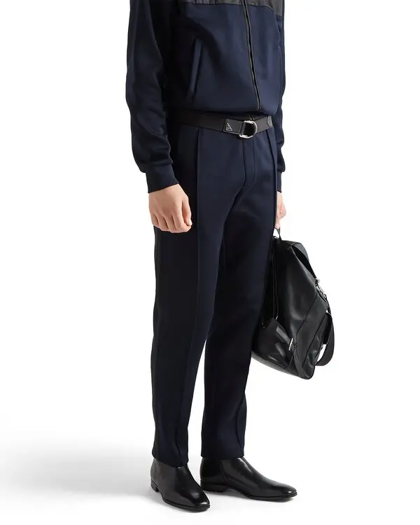 Prada Cotton Fleece Pants With Re-nylon Details