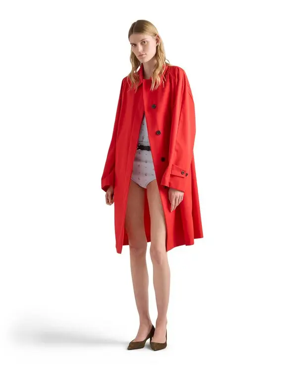 Prada Single-breasted Gabardine Coat