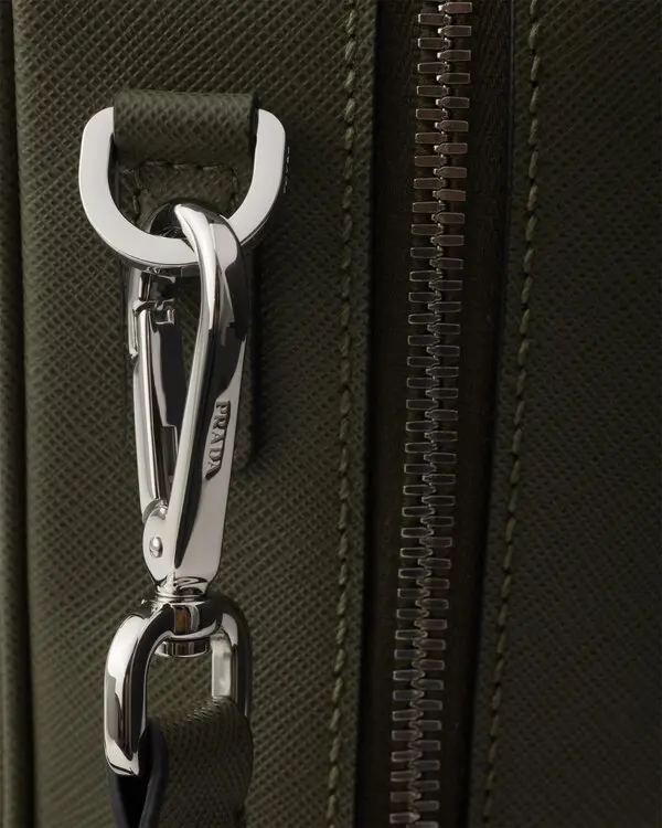 Prada Saffiano Leather Briefcase - Loden