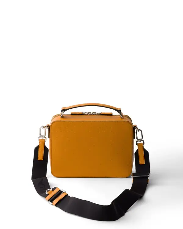 Prada Brique Medium Saffiano Leather Bag - Amber
