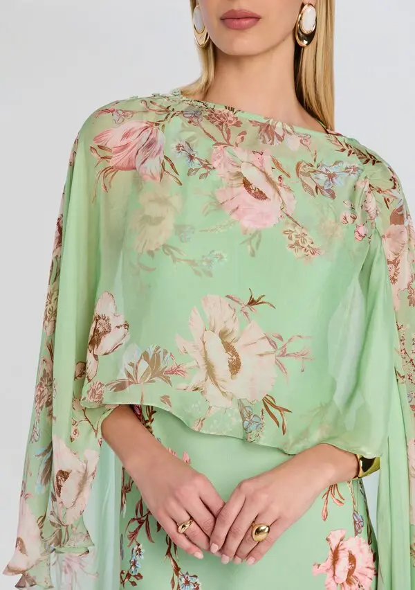 Hemant & Nandita Ezra Ruched Cape