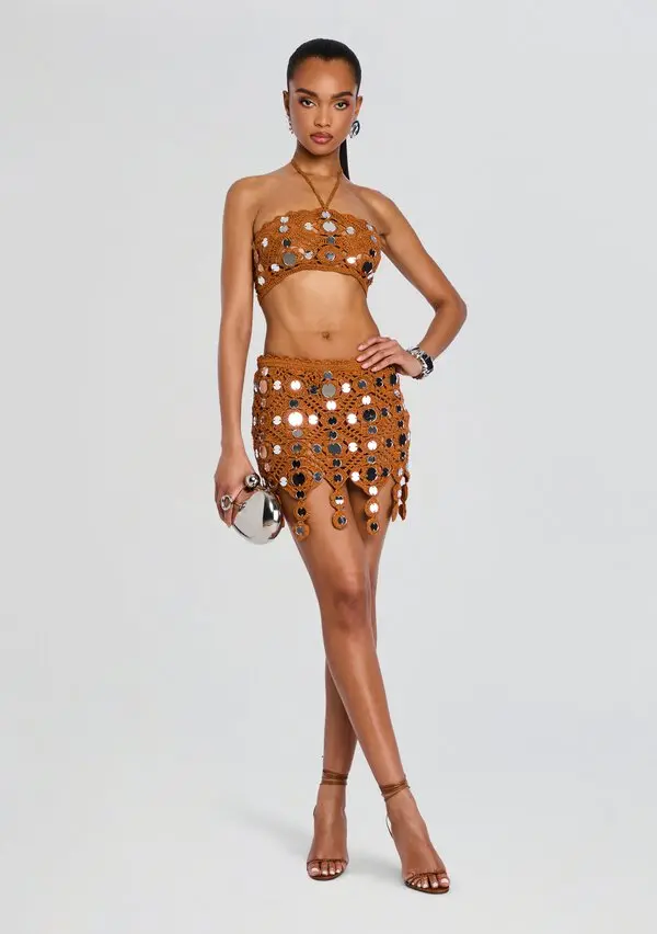 Retrofete Clarie Crochet Mini Skirt