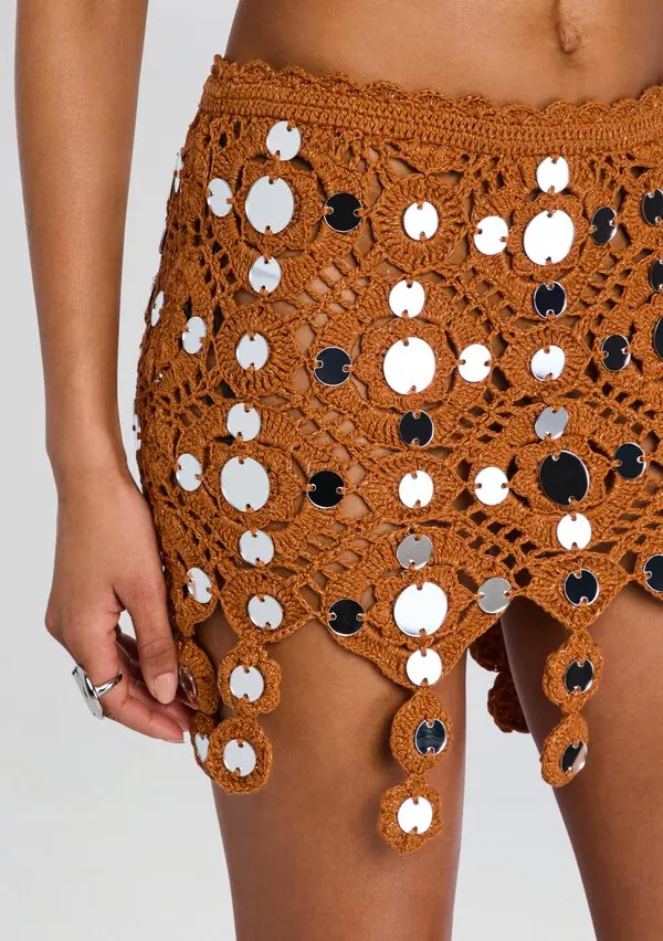 Retrofete Clarie Crochet Mini Skirt