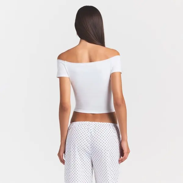 SKIMS Off-the-shoulder Cotton Jersey Top