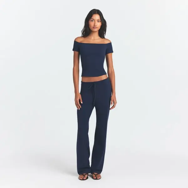 SKIMS Cotton Jersey Off-the-shoulder Top