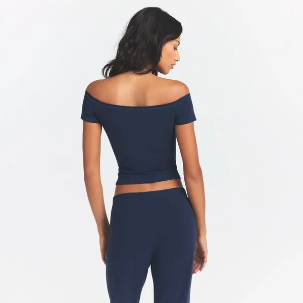 SKIMS Cotton Jersey Off-the-shoulder Top