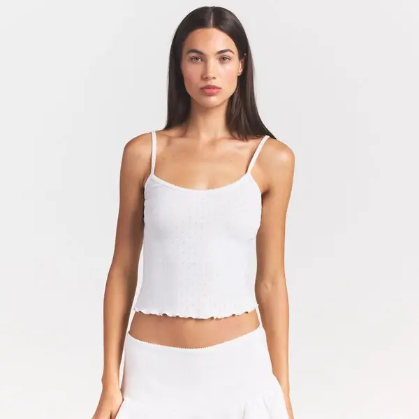 SKIMS Cami Top In Heavy Pointelle - Marble