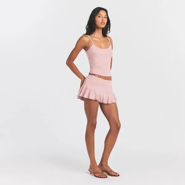 SKIMS Heavy Pointelle Mini Skort - Morganite