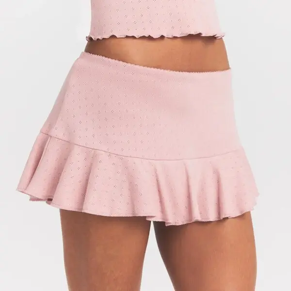 SKIMS Heavy Pointelle Mini Skort - Morganite