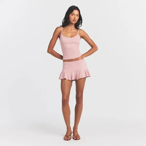 SKIMS Heavy Pointelle Mini Skort - Morganite