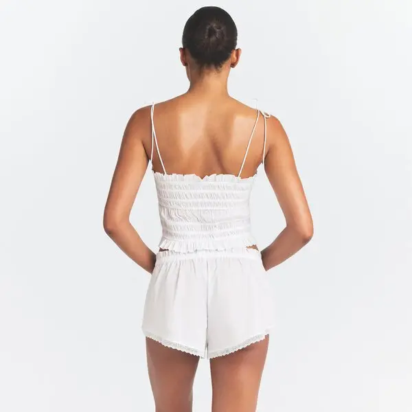 SKIMS Poplin Apparel Ruffle Cami Top - Snow