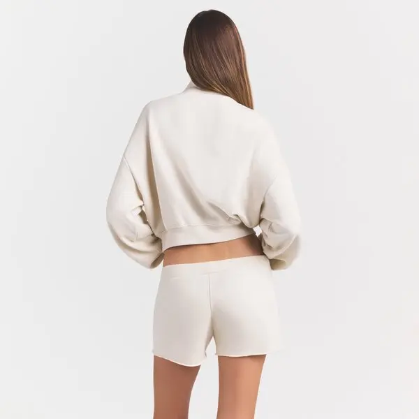 SKIMS Drapey French Terry Half Zip Pullover - Buff