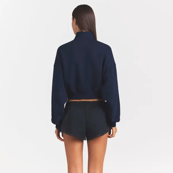 SKIMS Drapey French Terry Half Zip Pullover - Navy