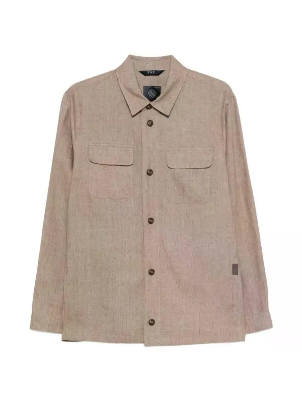 FAY Linen Chest-pocket Shirt