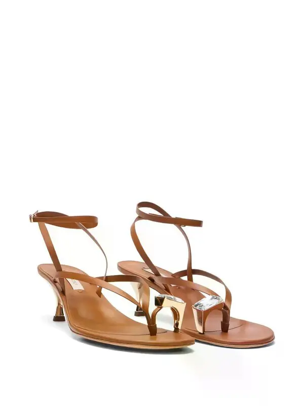 Casadei Julia Crystal-embellished Leather Sandals