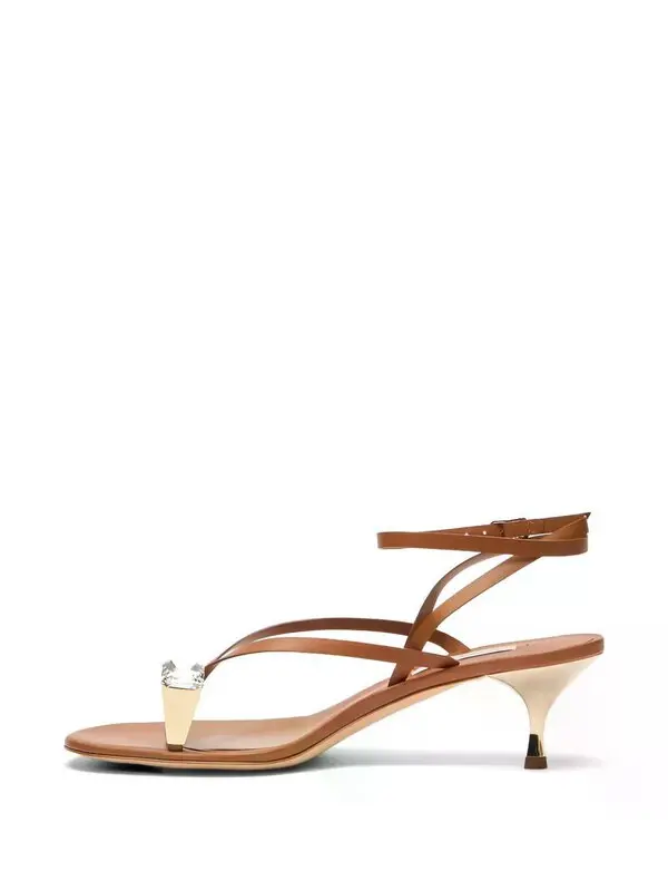 Casadei Julia Crystal-embellished Leather Sandals