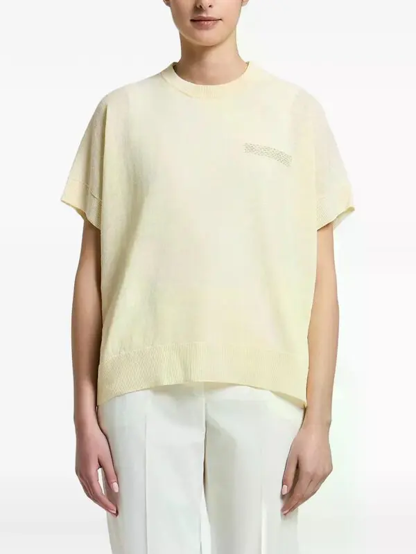Peserico Bead-embellished Pocket Sweater - Yellow