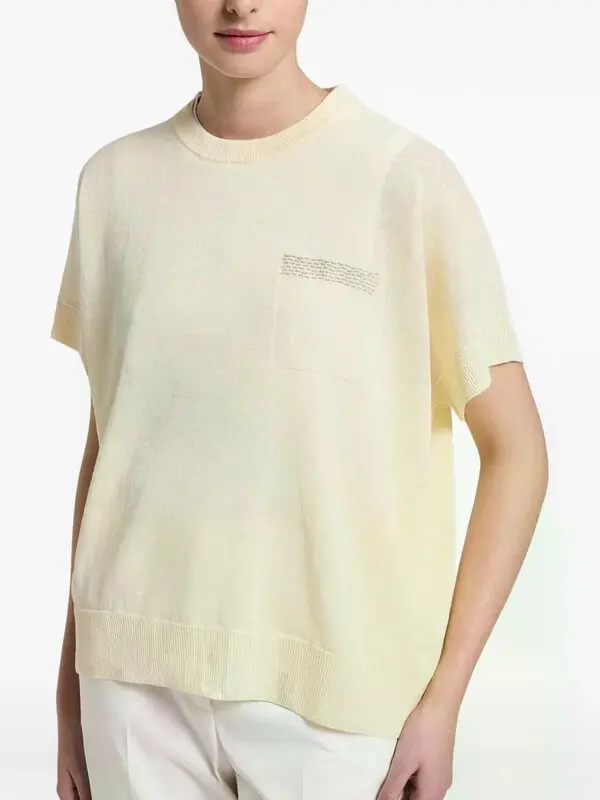 Peserico Bead-embellished Pocket Sweater - Yellow