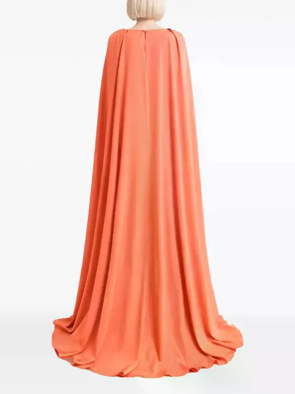 GEMY MAALOUF Draped Cape-sleeve Gown